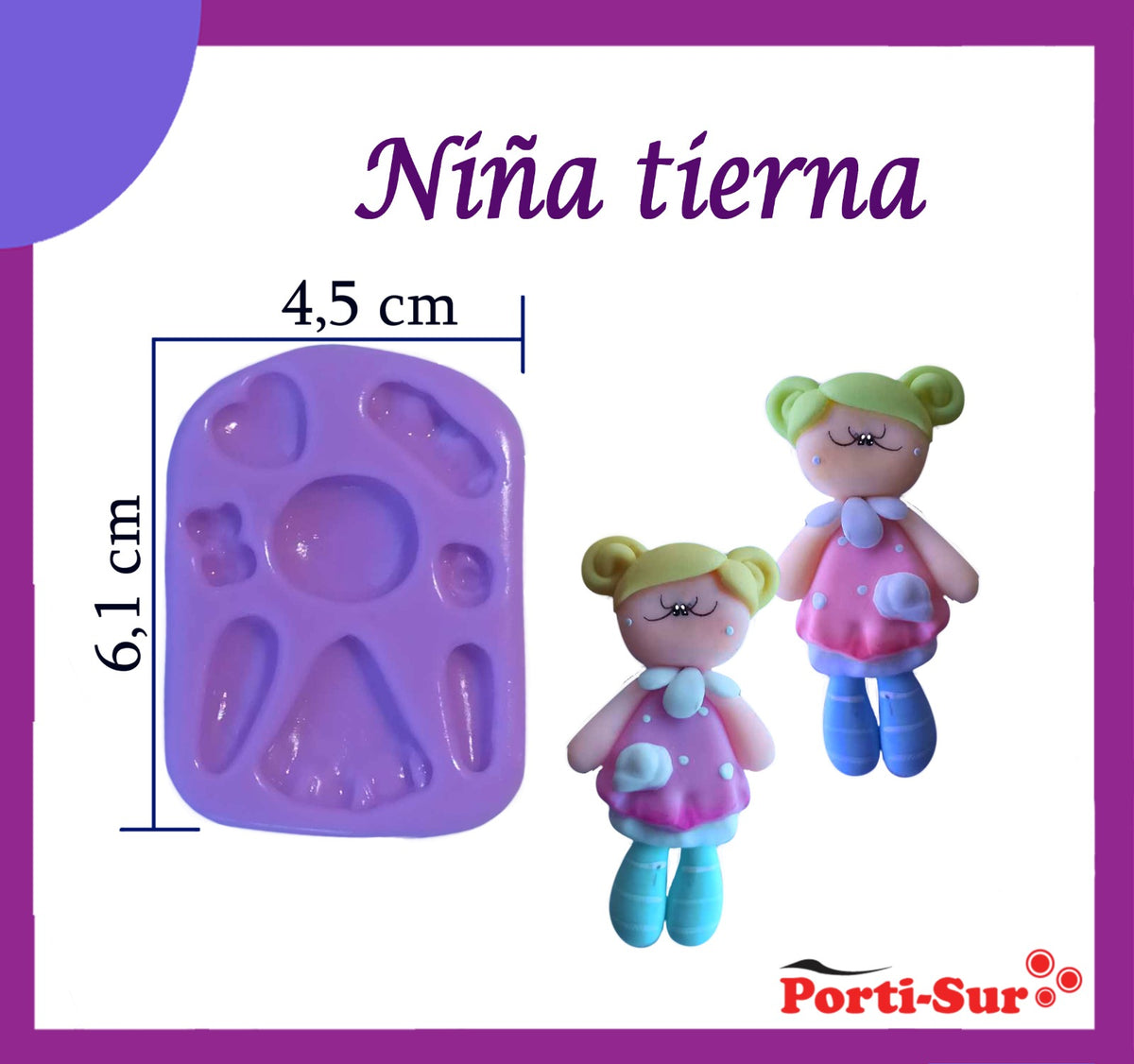 REF: 70000A157 MOLDE SILICONADO NIÑA TIERNA (F041) – Portisur